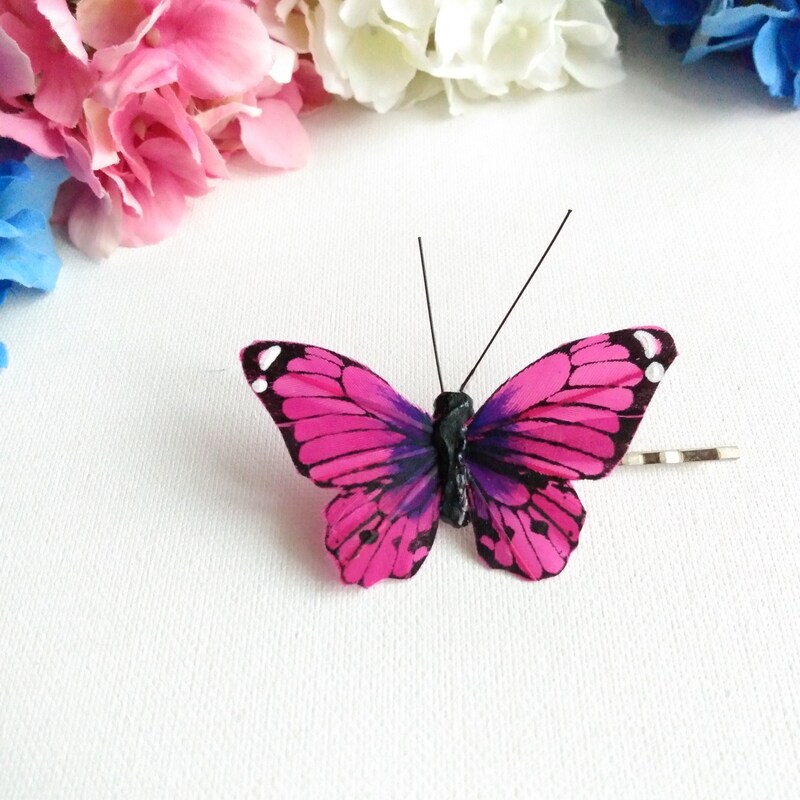 Hot Pink Hair Clips - Etsy