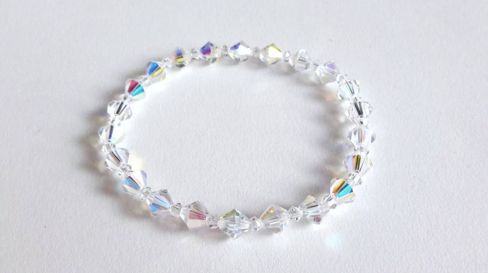 Swarovski Clear Crystal Handmade Stretch Bracelet, Woman Bracelet, Girl ...