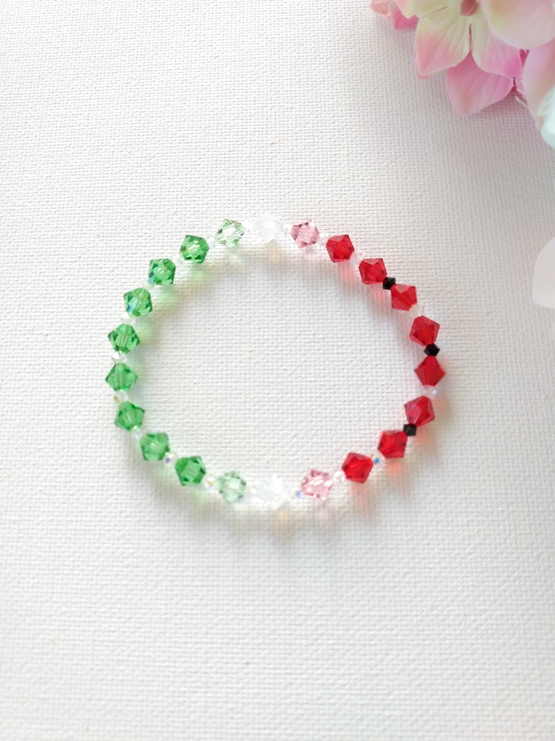 Swarovski Crystal Watermelon Stretch Handmade Bracelet Woman | Etsy