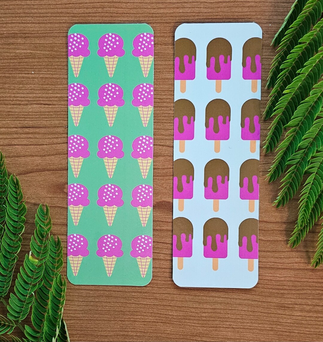 Ice Cream Bookmarks, Cone Bookmarks, Food Lovers Bookmarks, Large ...