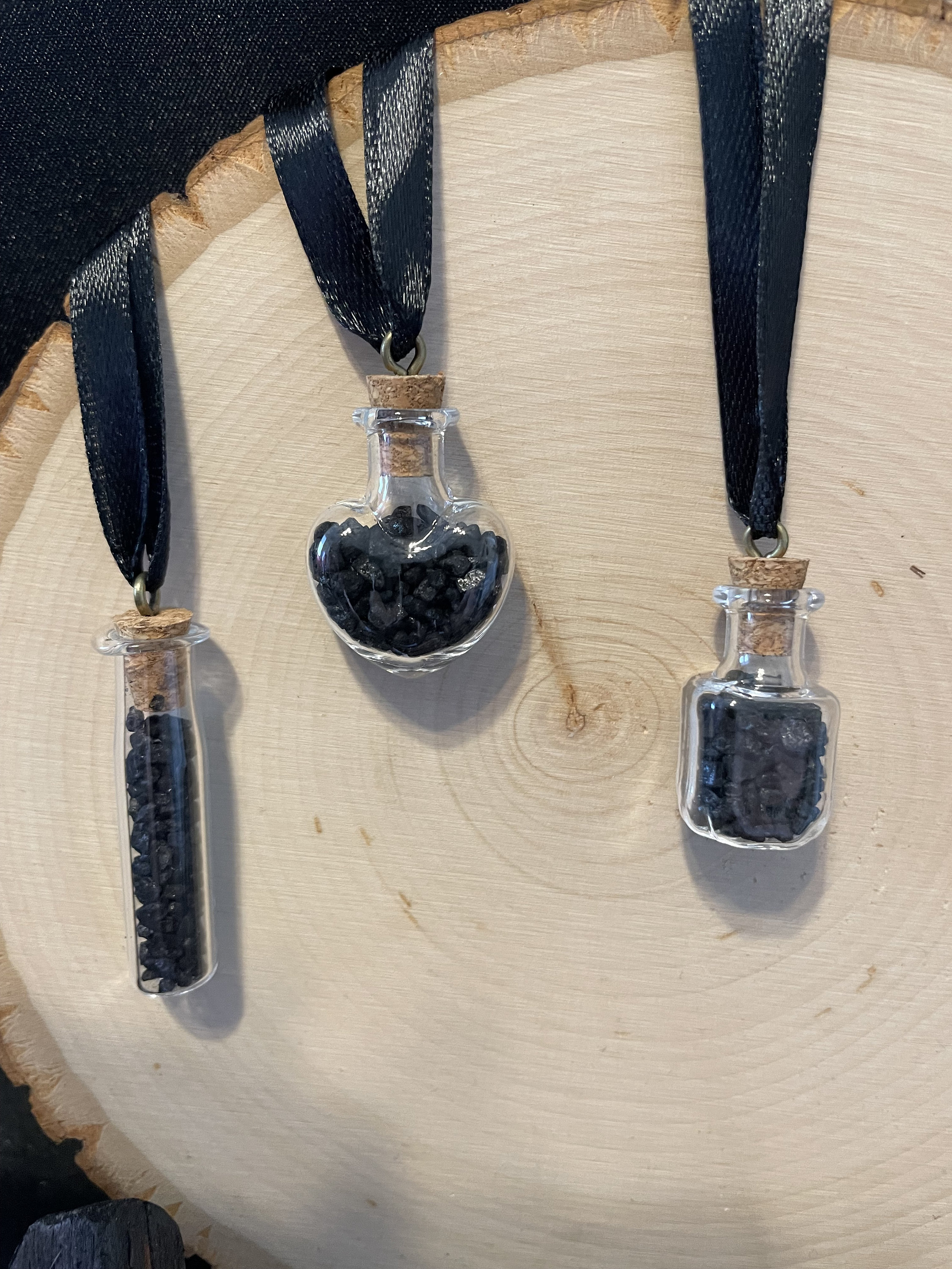 Black Salt Protection Vials protection Necklace, Black Salt, Protection ...