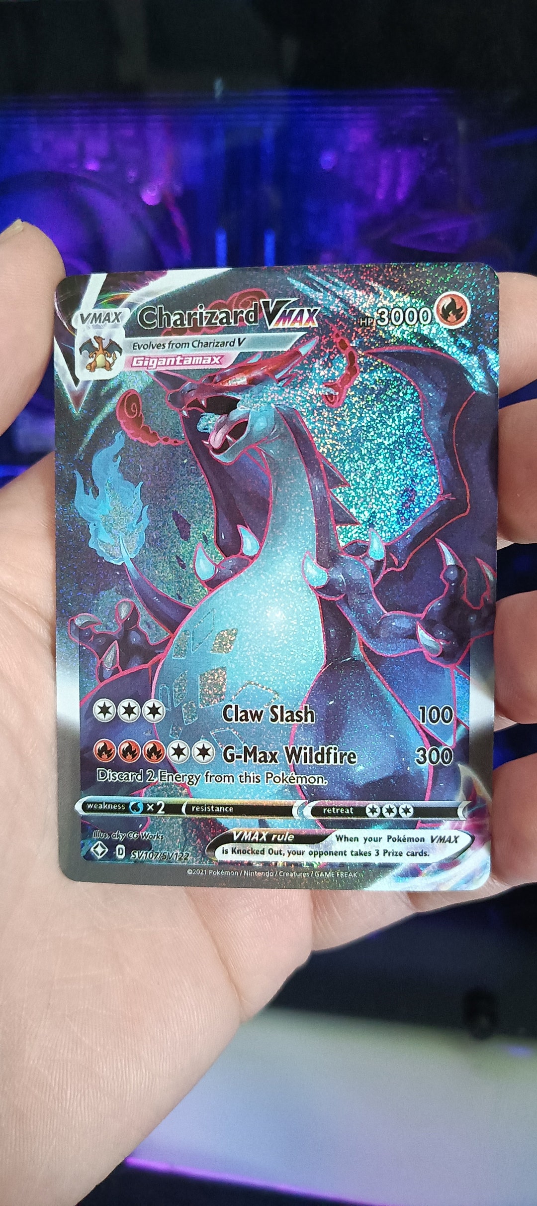 Fan Art Custom Charizard Vmax Card Handmade Custom Art - Etsy