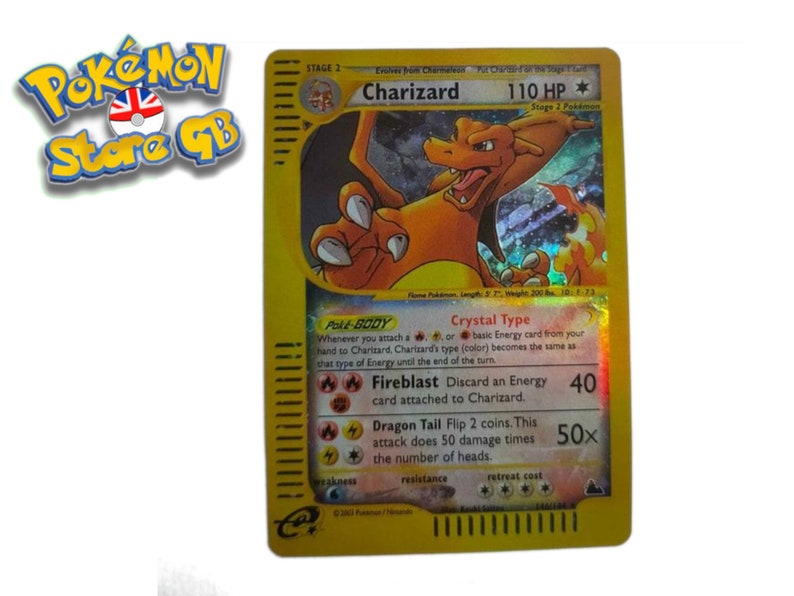 Charizard SK 146 Skyridge Single Pokemon Card Holo Rare Charazard Shiny ...