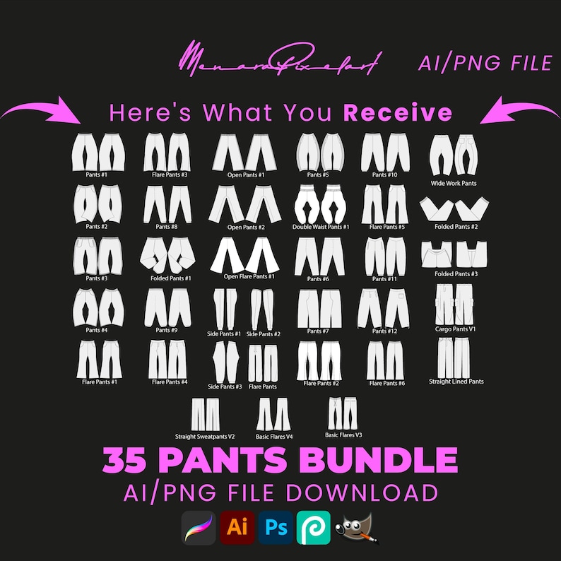 35 Pants Streetwear Vector Mock up Pack Mockups Clothes Brands Tech ...