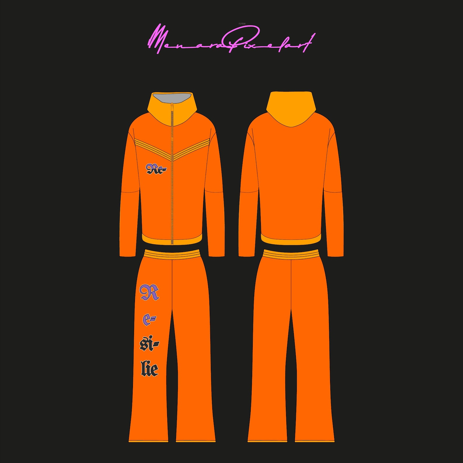 Tracksuit V5 Basic Flare Pant With Tech Jacket Streetwear Vector Mockup ...