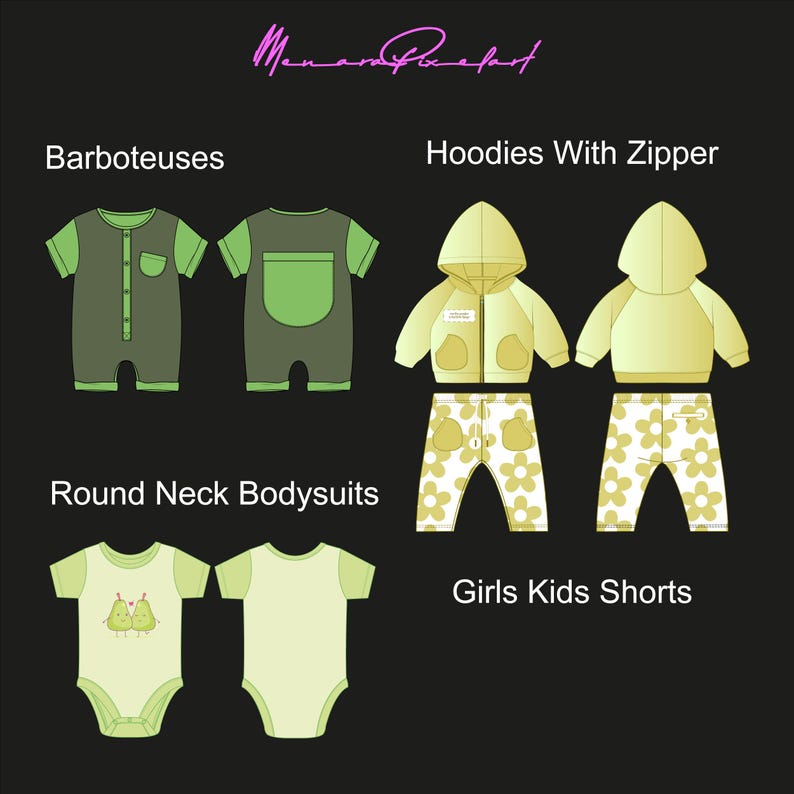 50 Kids Streetwear Vector Mock up Pack Mockups Clothes Brand Tech Pack ...