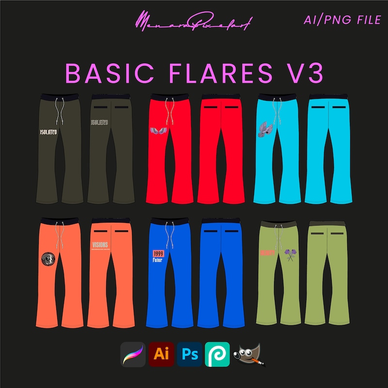 Flared Sweatpants Mockup - Etsy