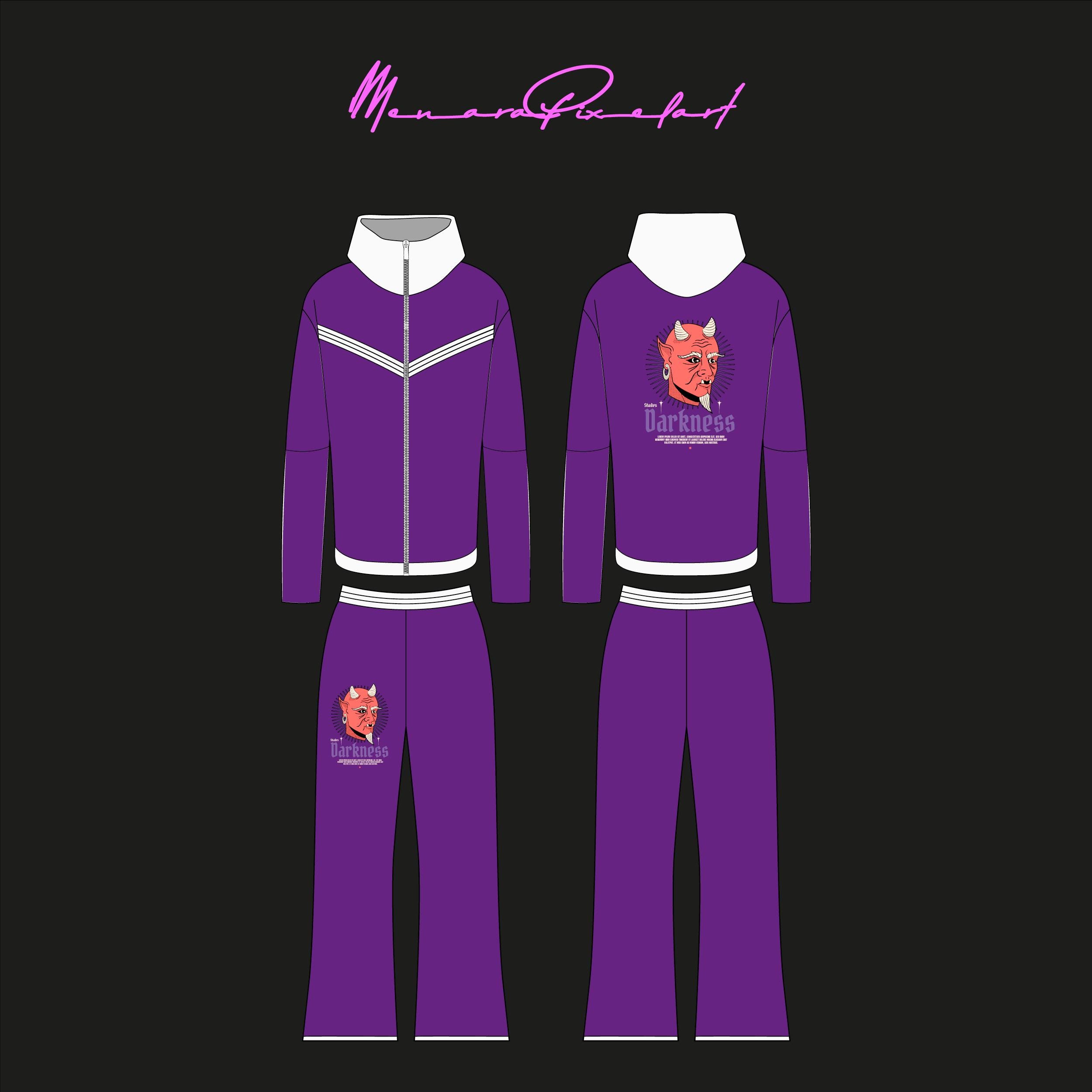 Tracksuit V5 Basic Flare Pant With Tech Jacket Streetwear Vector Mockup ...