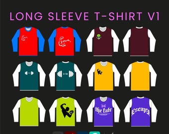 Long Sleeve Shirt Vector Template - Etsy