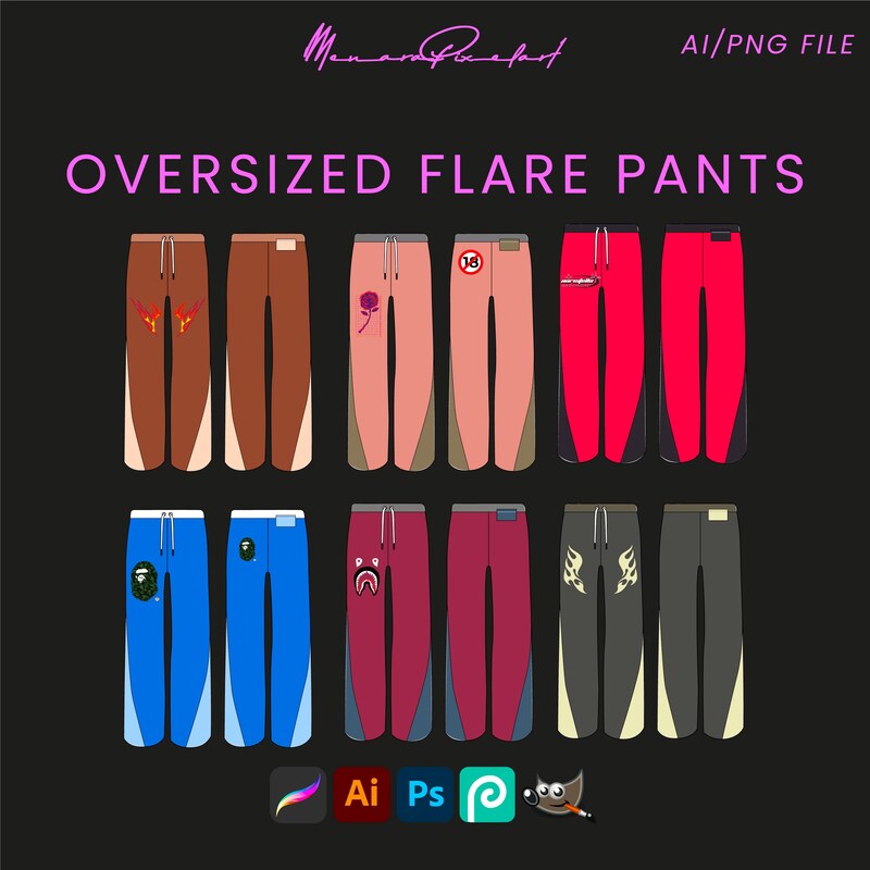 Flared Sweatpants Mockup - Etsy