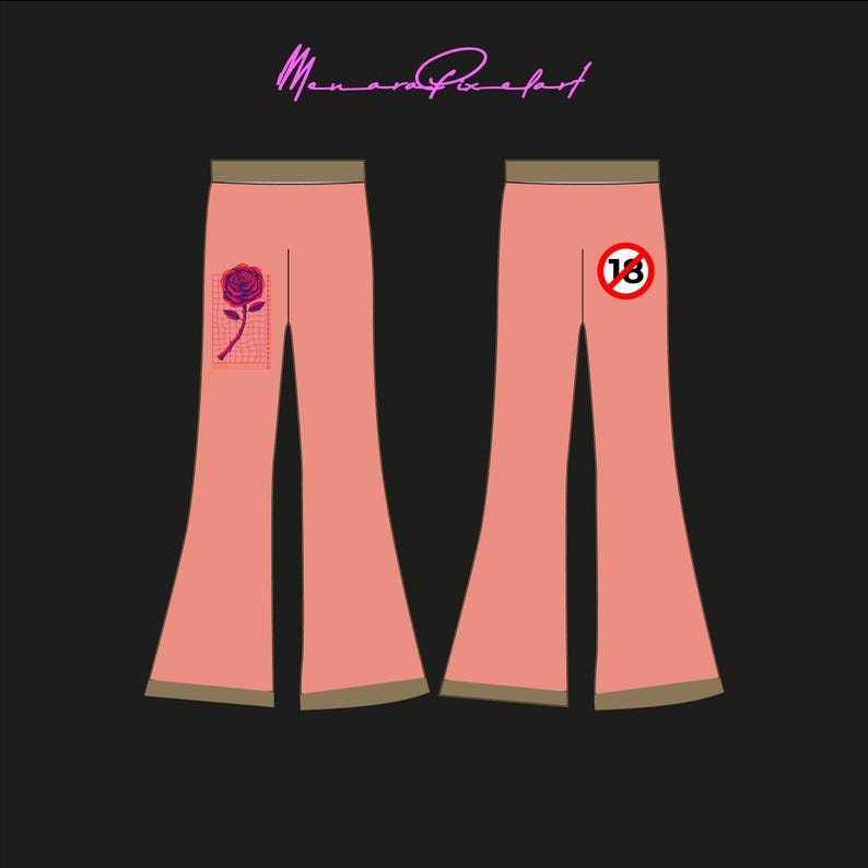 Flare Sweatpant Mockup: Streetwear Vector Tech Pack (AI & PNG Files) - Etsy