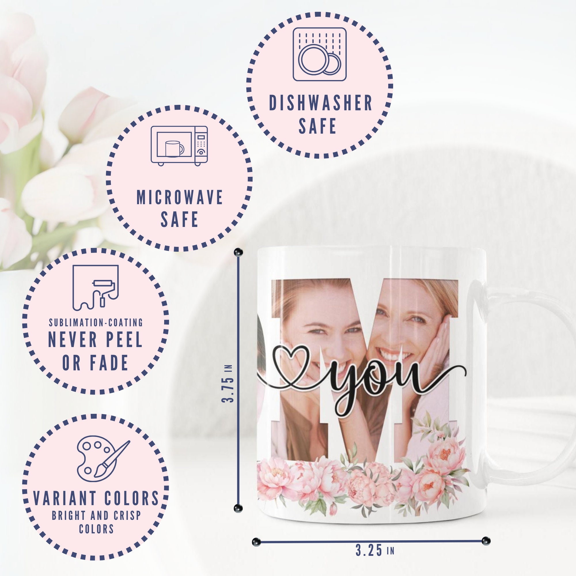 Personalized Photo Mug Mom, Custom Photo Mug for Mom Gifts, Mom ...