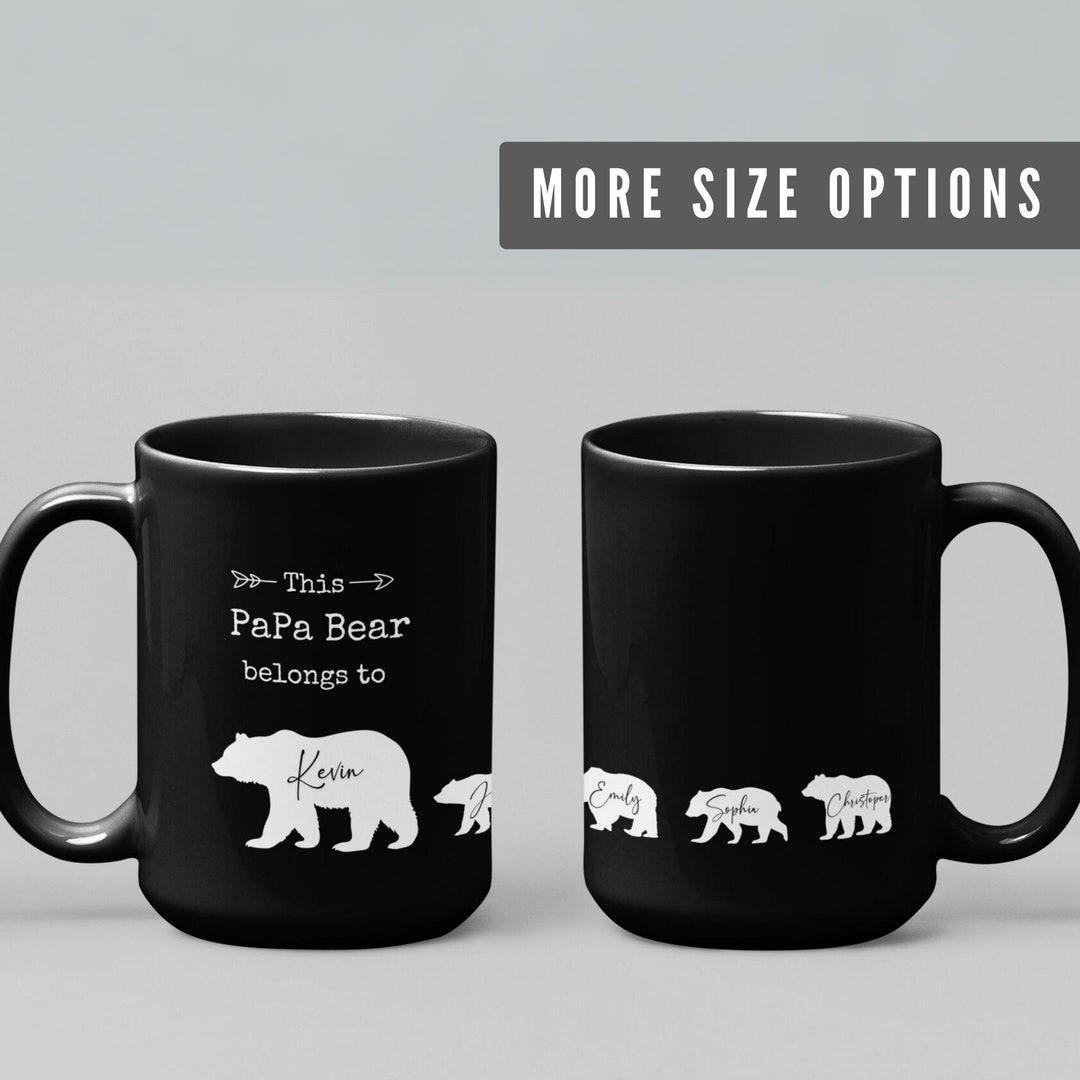 Personalized Papa Bear Mug, Custom Papa Coffee Cup, Papa Bear Coffee ...