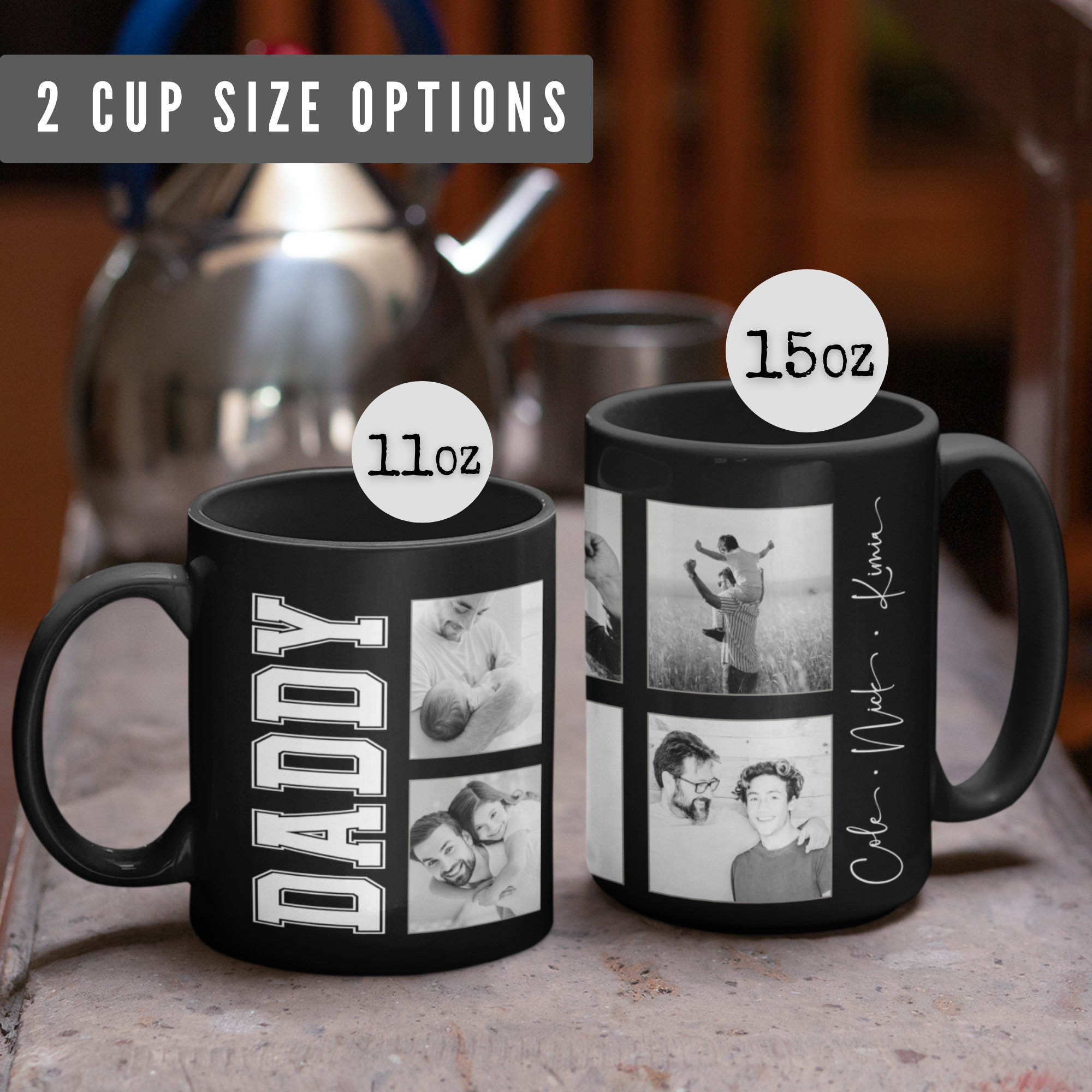 Personalized Photo Mug Dad, Custom Photo Mug Daddy Gifts, Dad Birthday ...