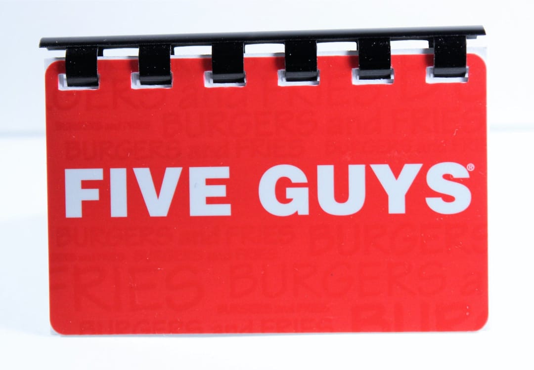Five Guys -- Gift Card Notebook - Etsy