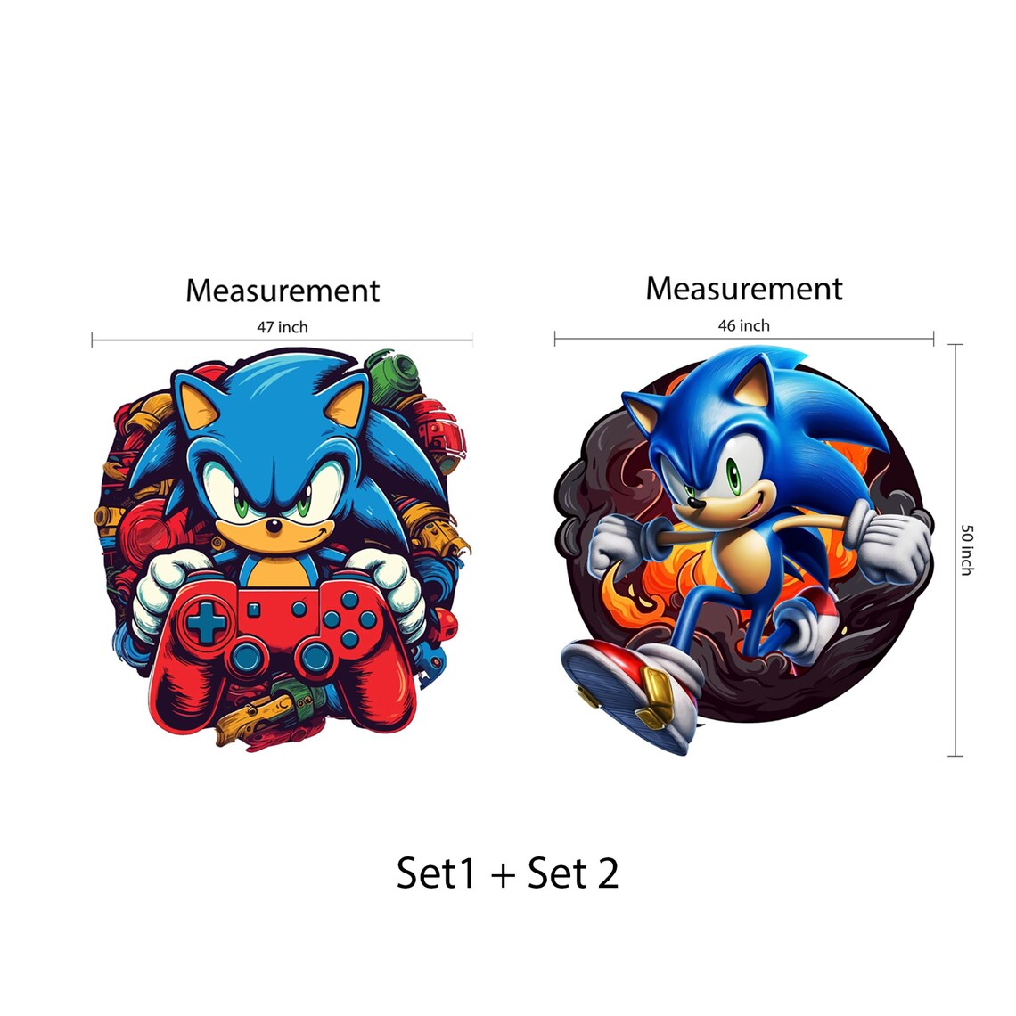 Peel and Stick Super Sonic Wall Decal Sonic the Hedgehog Wall Sticker ...