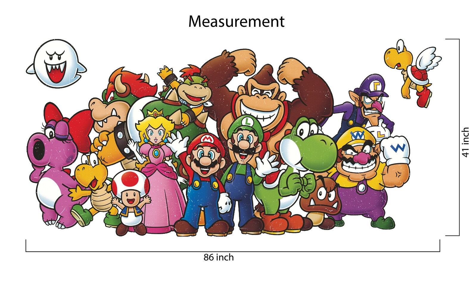 Peel and Stick Super Mario and Friends Wall Decal Nintendo Games Wall ...