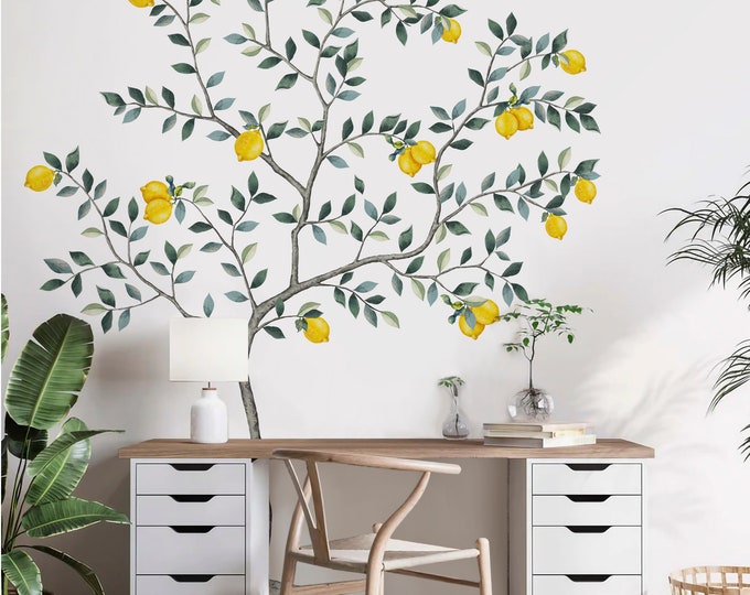 Peel and Stick Red Apple Tree Wall Decal Tree Wall Art Apple Wall ...