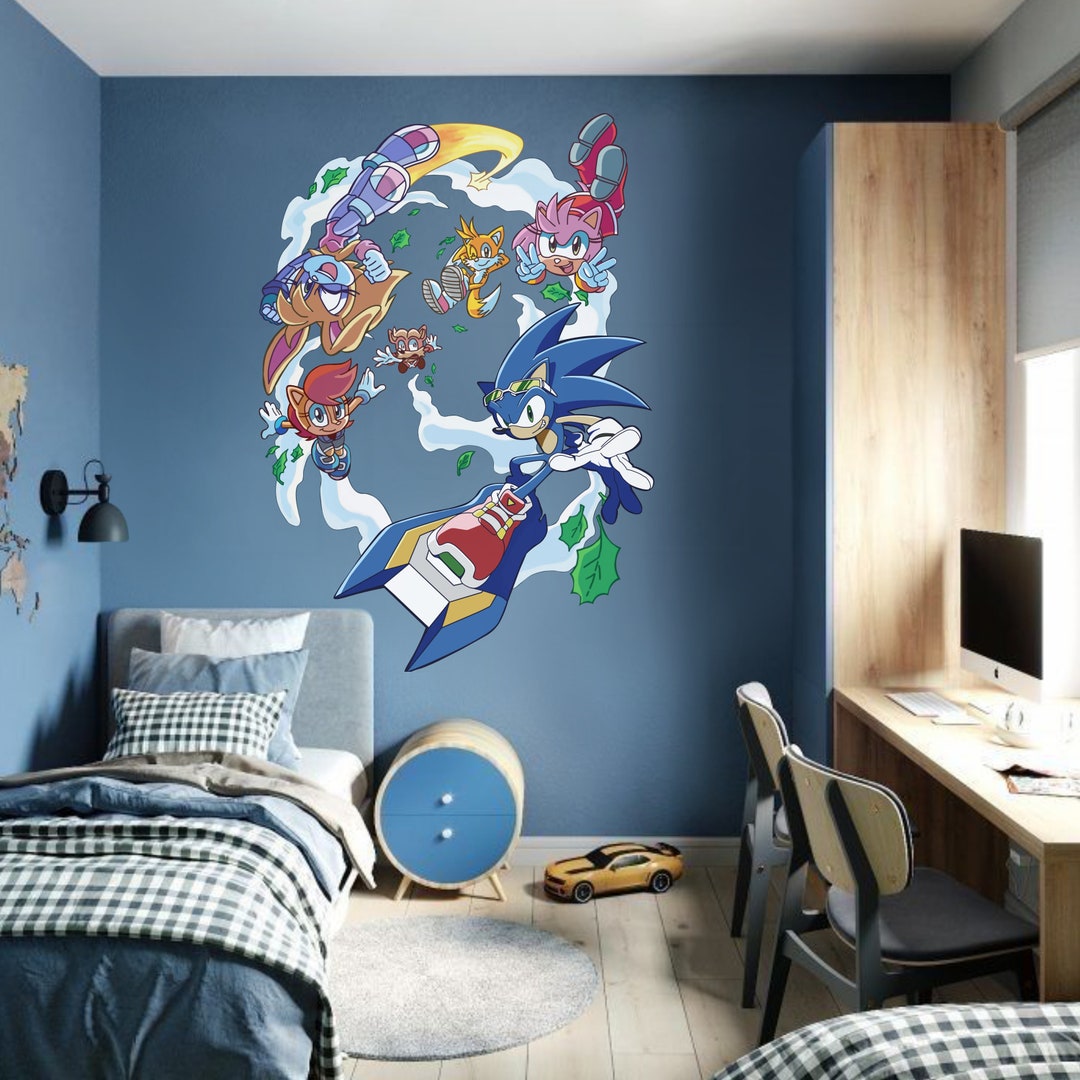 Peel and Stick Super Sonic Wall Decal Sonic the Hedgehog Wall Sticker ...