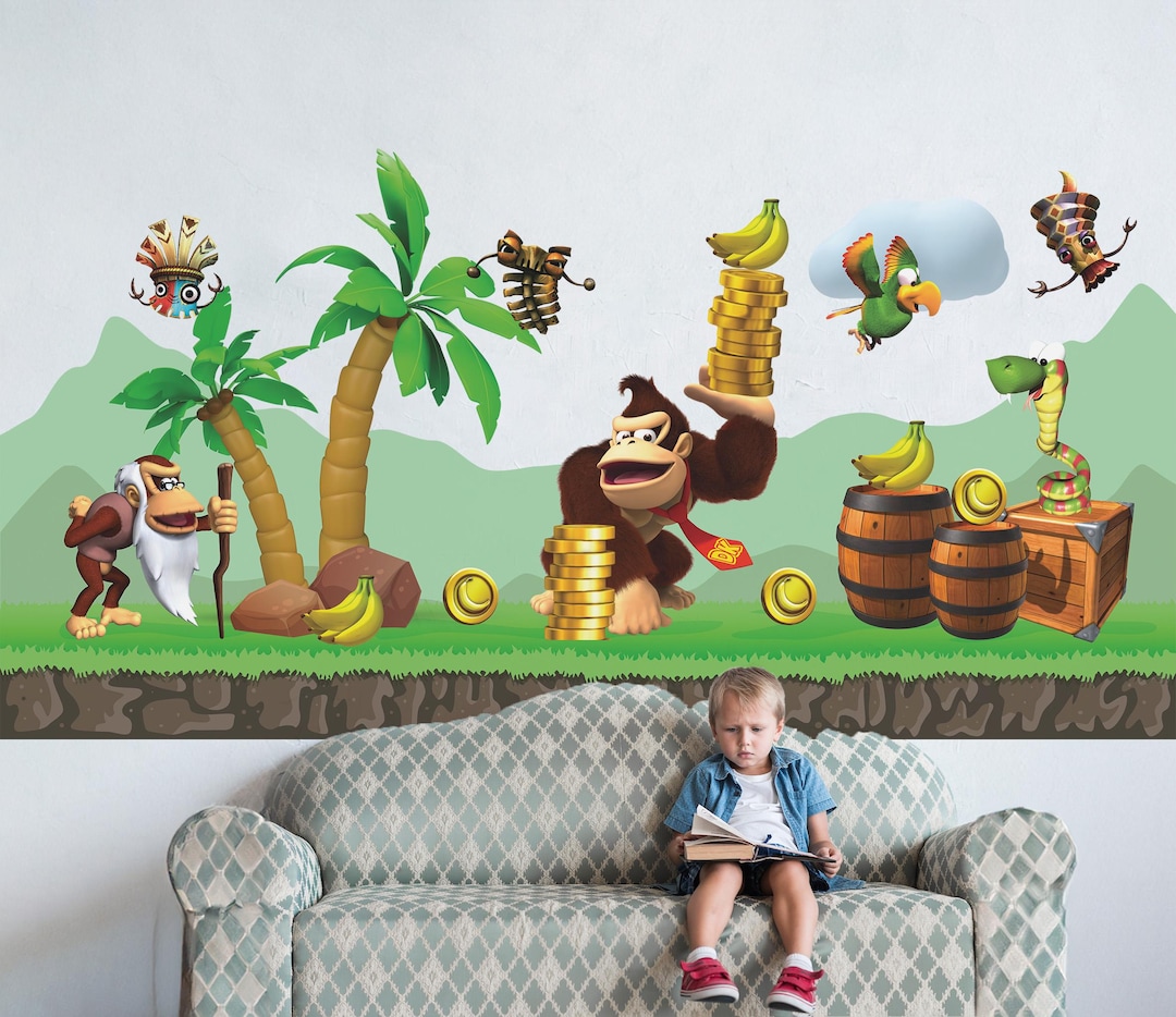 Removable Vinyl Donkey Kong Wall Decal Super Mario Wall Sticker Play ...