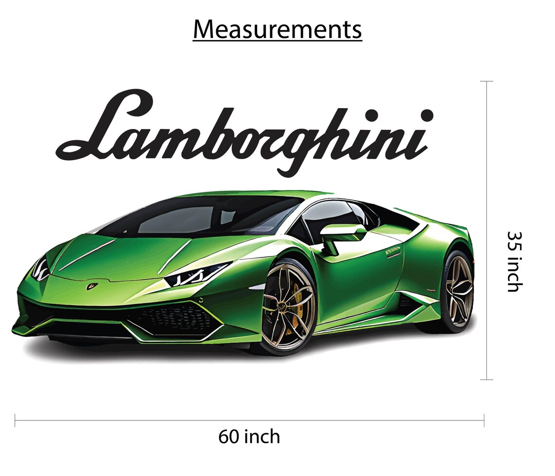 Lamborghini Wall Decal, Peel and Stick Racing Car Art - Etsy