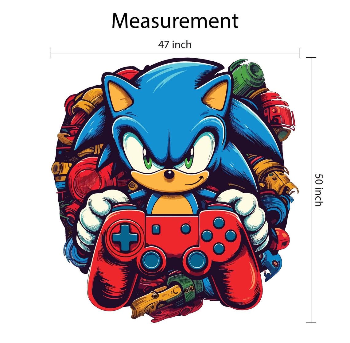 Peel and Stick Super Sonic Wall Decal Sonic the Hedgehog Wall Sticker ...