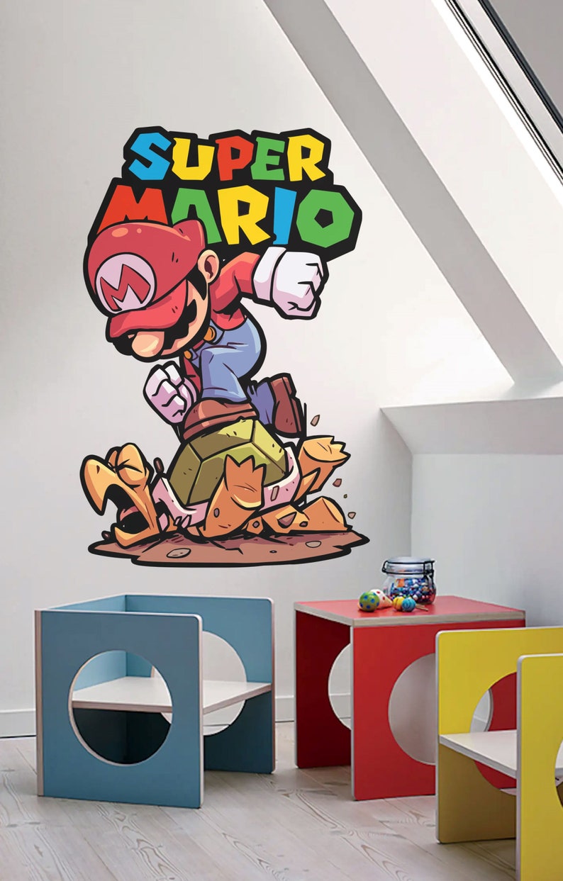 Removable Super Mario Wall Decal Super Mario Bros Wall Sticker Games ...