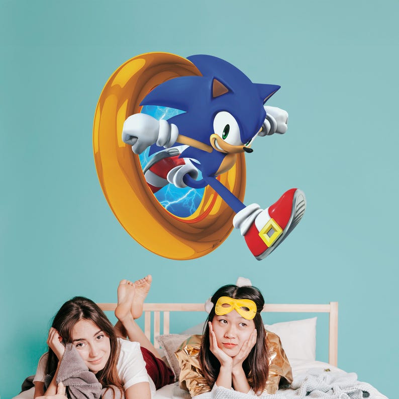 Peel and Stick Super Sonic Wall Decal Sonic the Hedgehog Wall Sticker ...