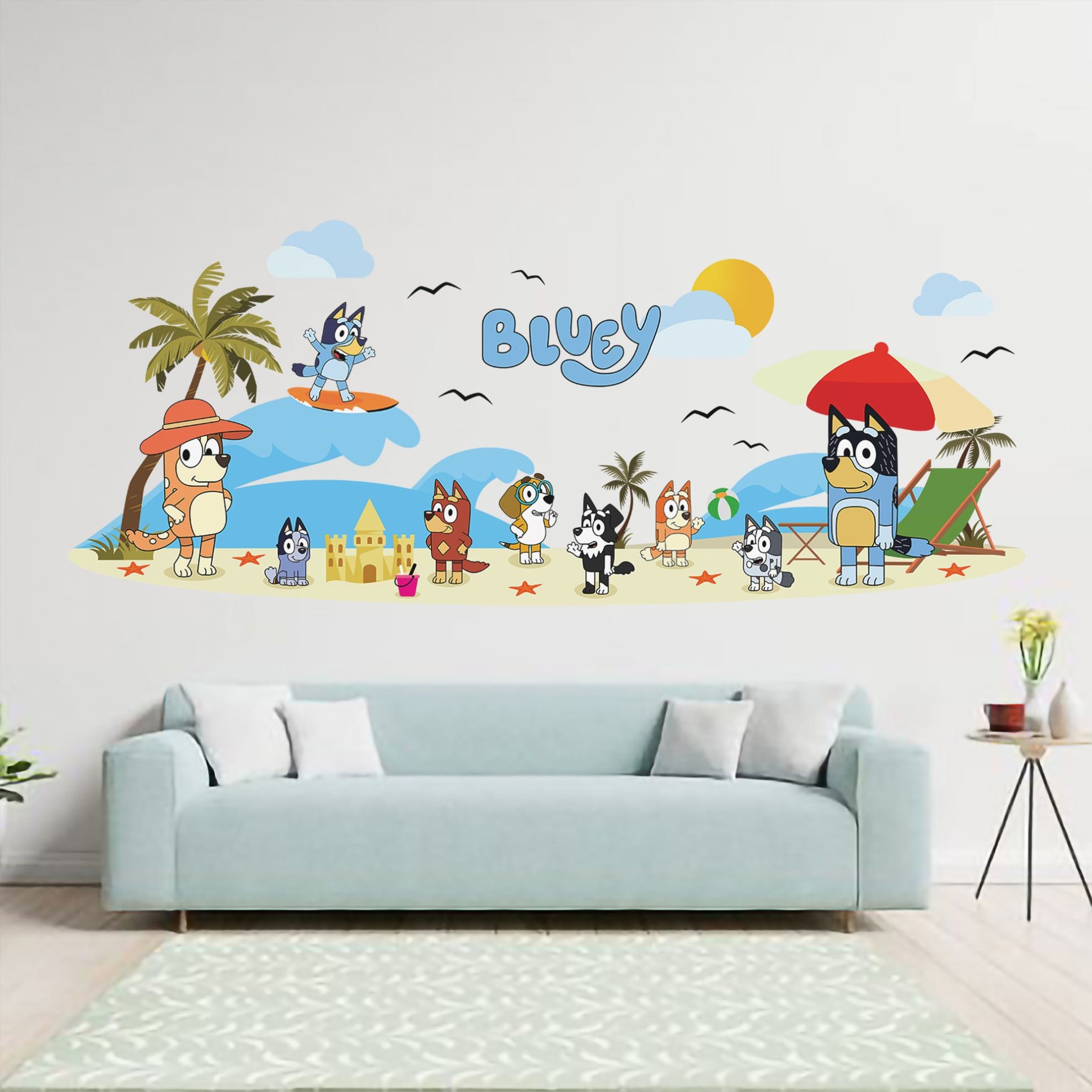 Bluey Wall Decal Famous Cartoon Wall Sticker Nursery Room Decor ...