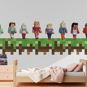 Peel and Stick Minecraft Wall Decal Nintendo Games Wall Sticker Kid ...