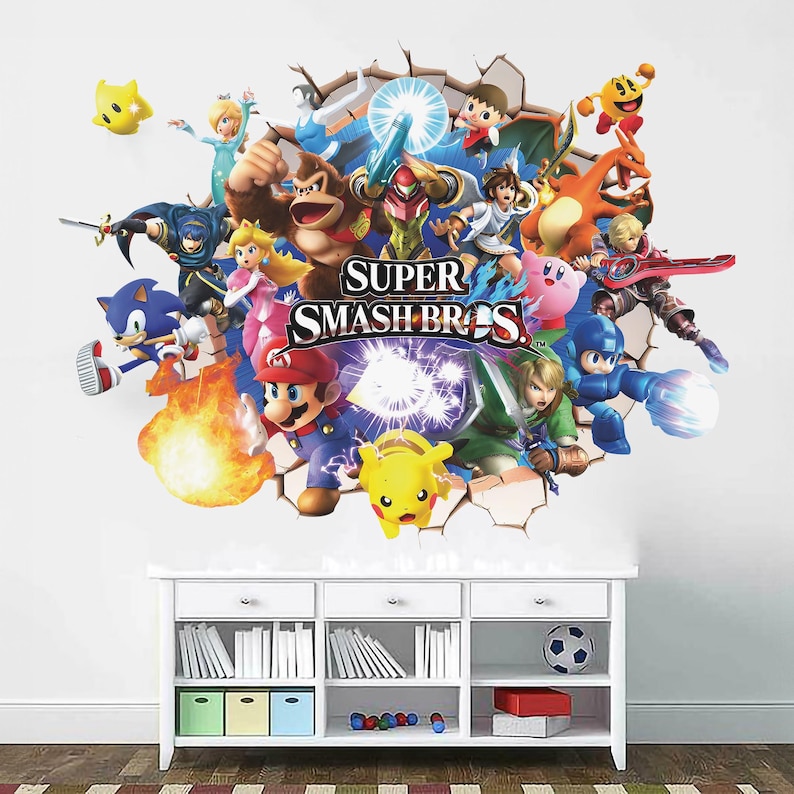 Super Smash Bros. Wall Decal, Removable Video Game Art - Etsy