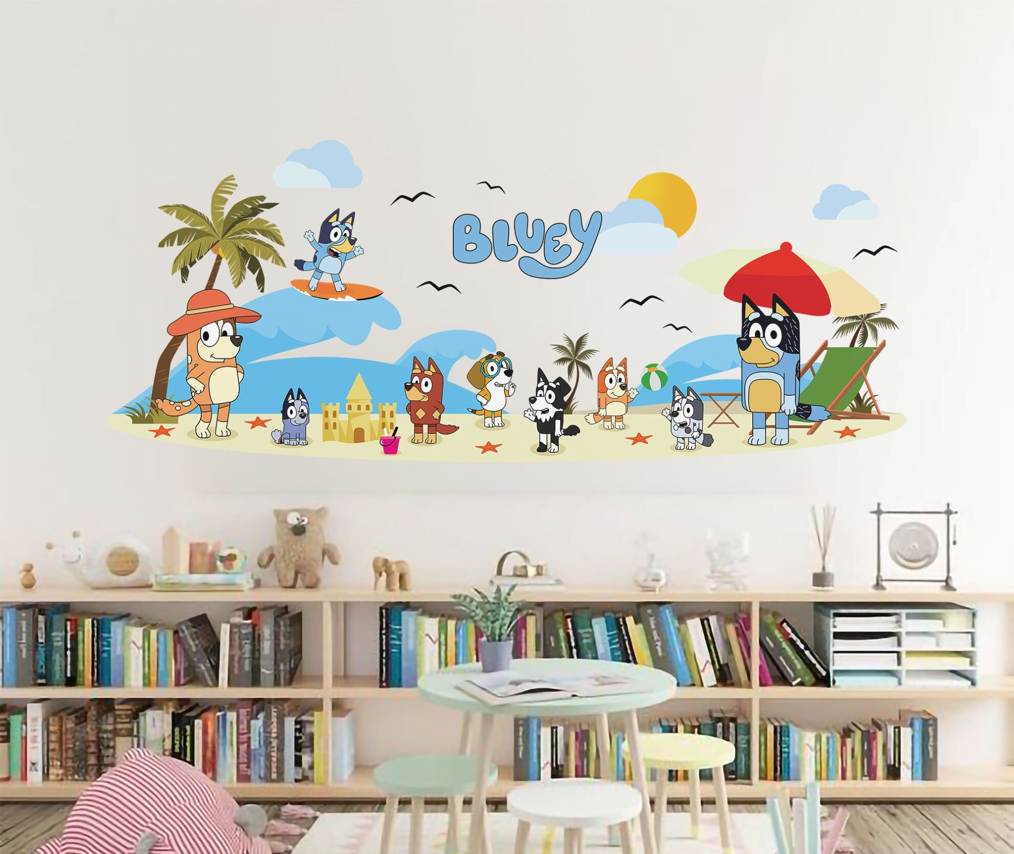 Peel and Stick Bluey Wall Decal Bingo Wall Sticker Boy Room Decor Kid ...