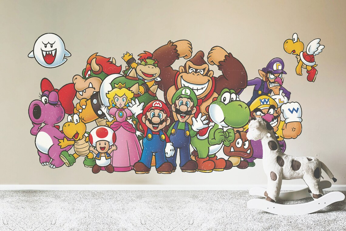 Peel and Stick Super Mario and Friends Wall Decal Nintendo Games Wall ...