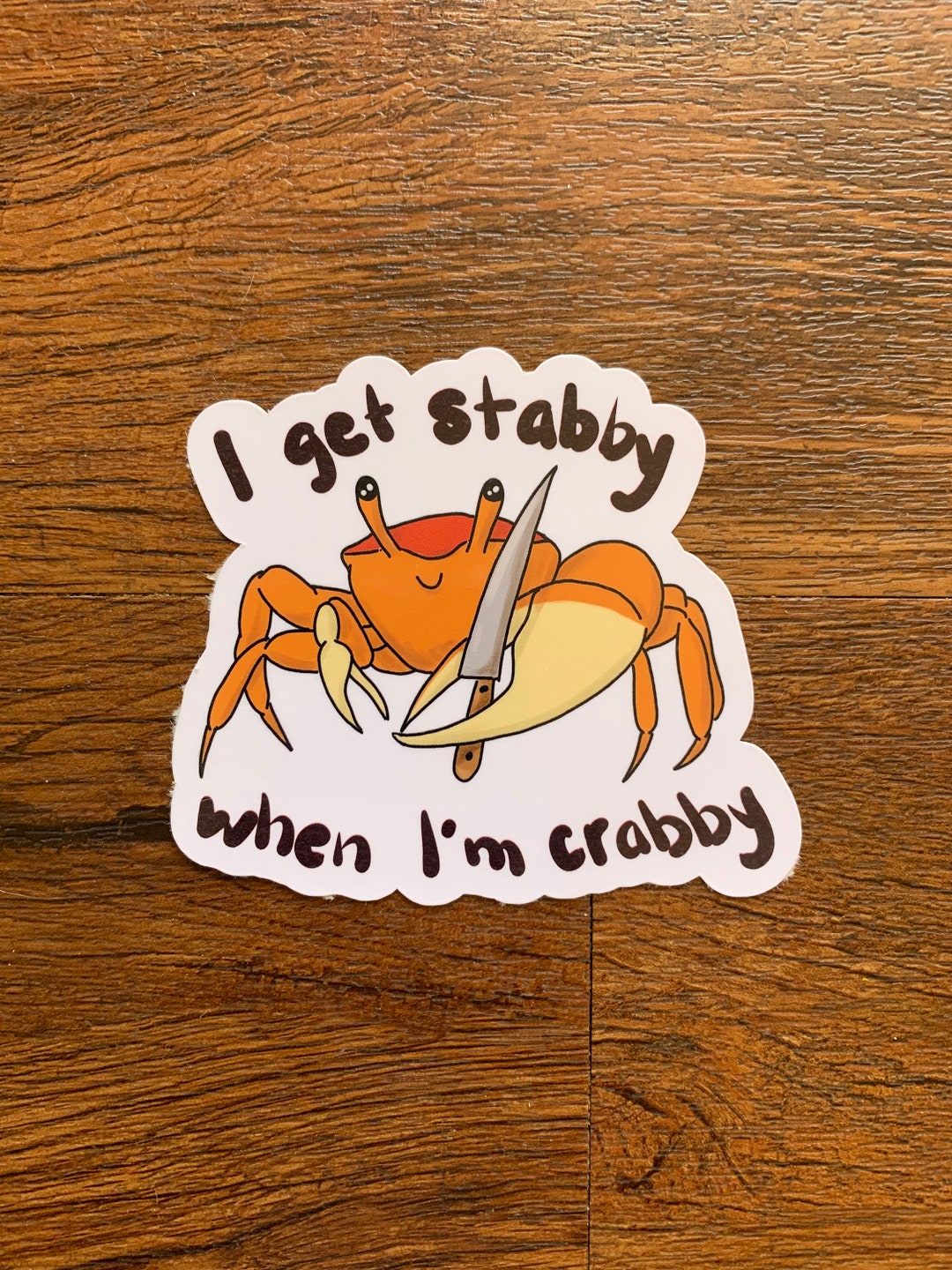 Stabby Crabby Large Crab Die-cut Sticker - Etsy