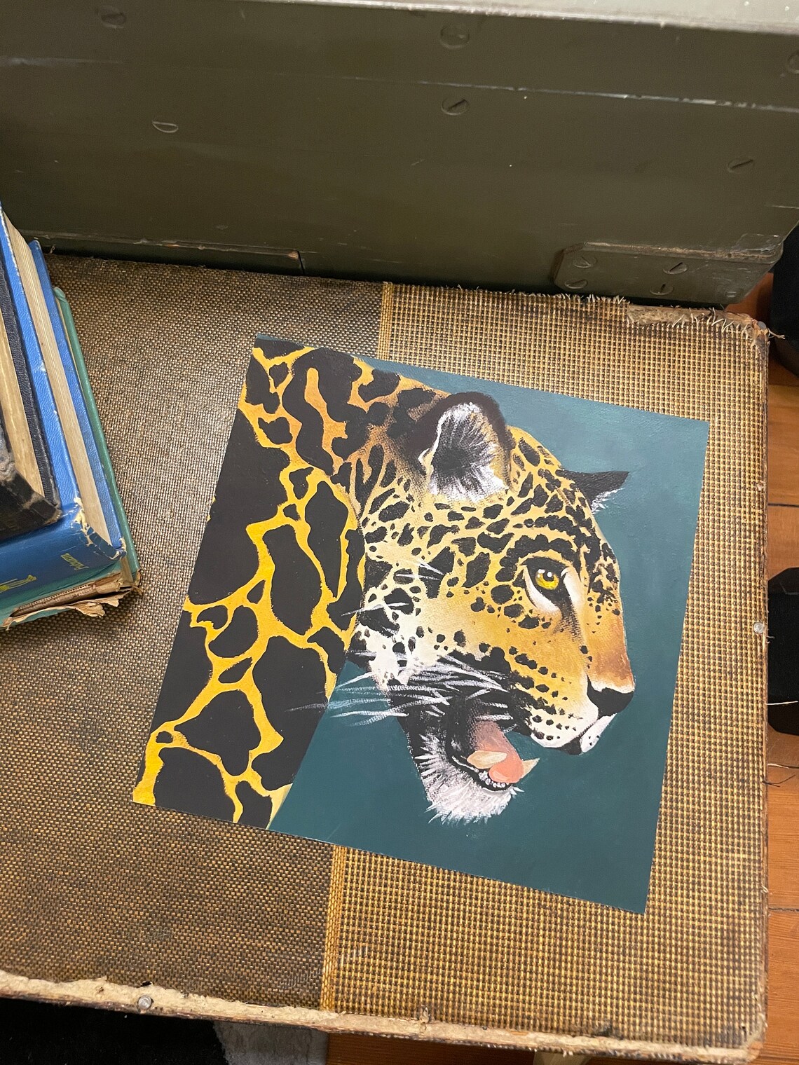 Prowling Jaguar - 8”x8” Matte Art Print From a Striking Handmade ...