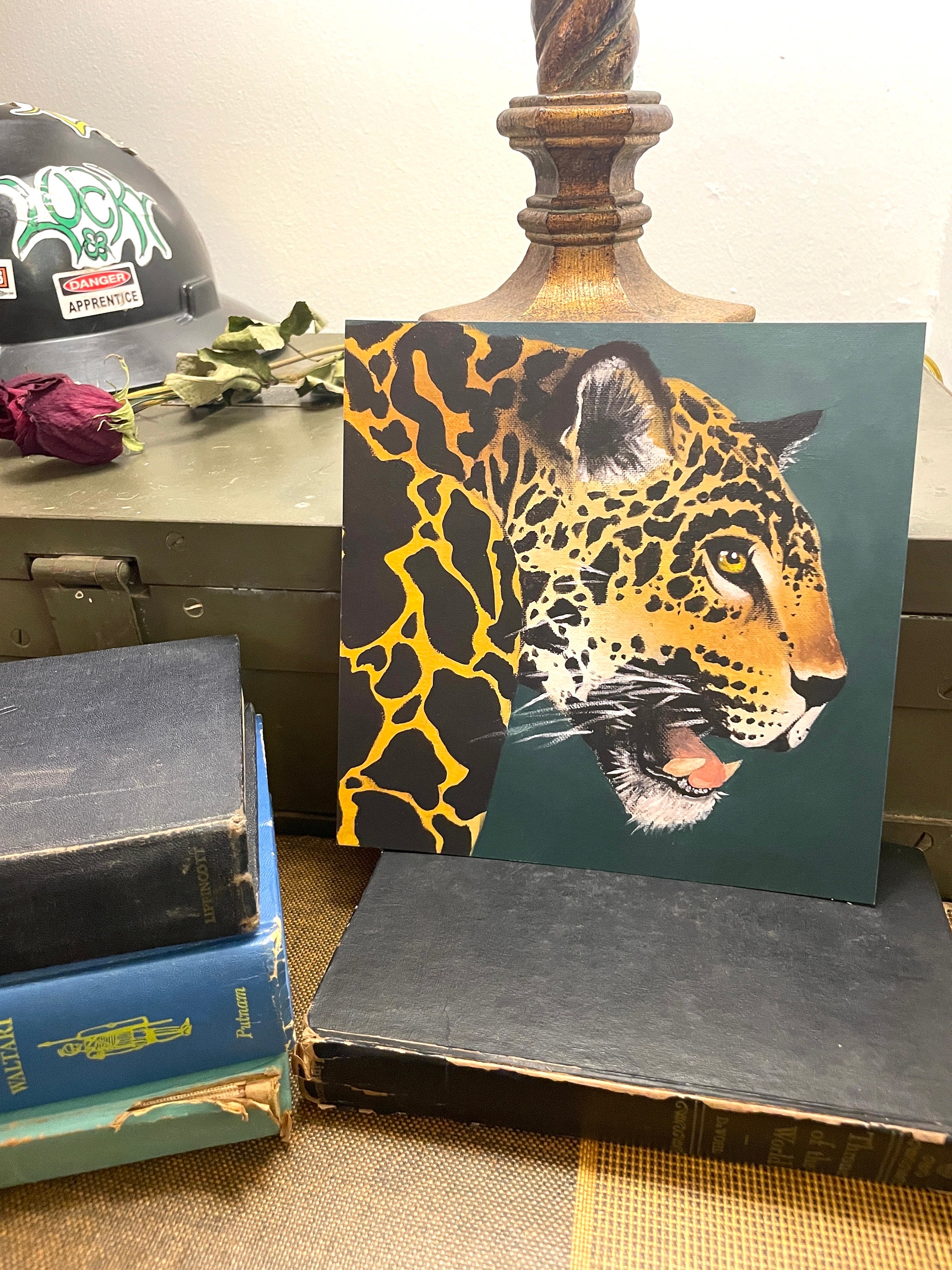 Prowling Jaguar - 8”x8” Matte Art Print From a Striking Handmade ...
