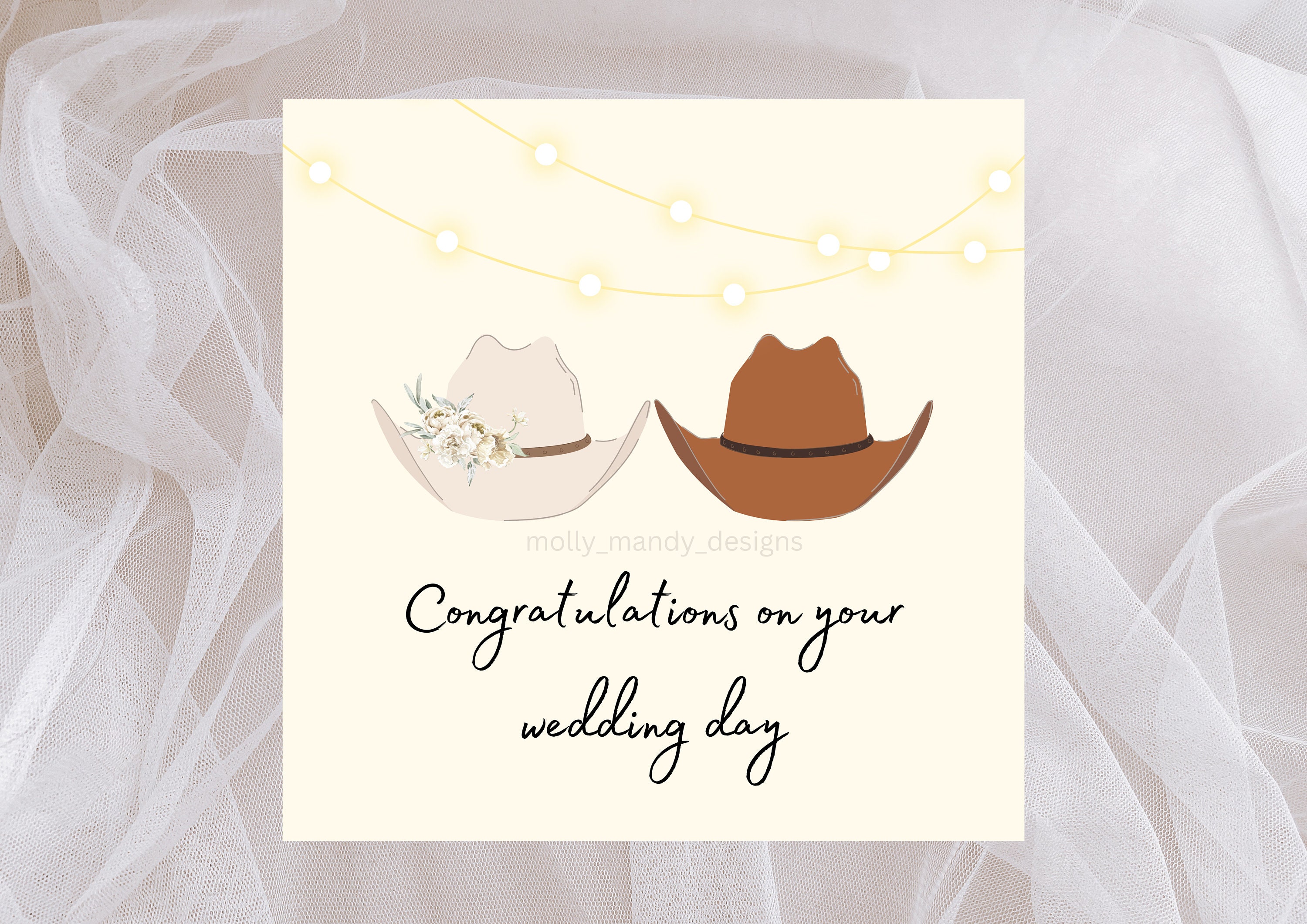 Nashville - Cowboy - Wedding Card - Destination Wedding - Blank - Bride ...