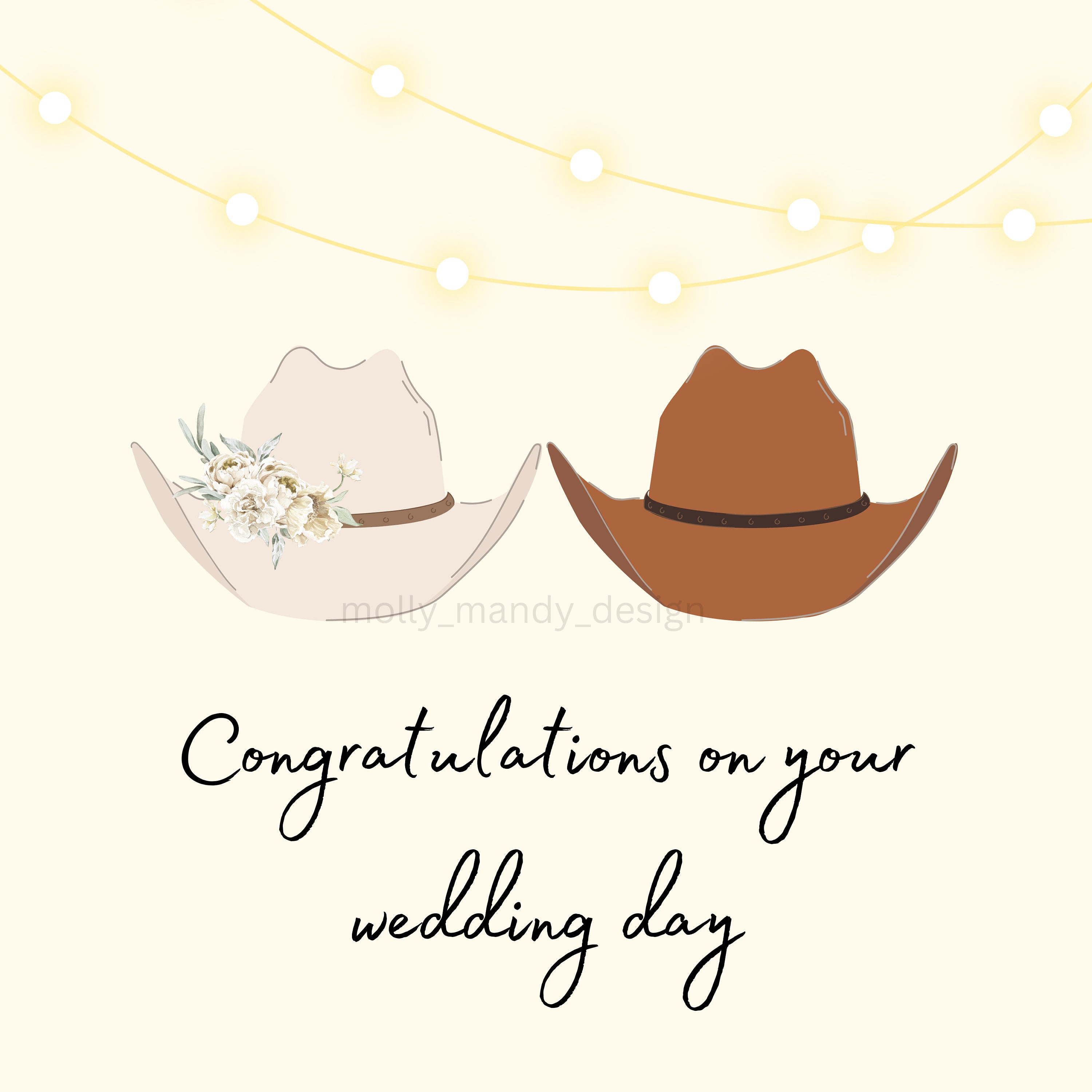 Nashville - Cowboy - Wedding Card - Destination Wedding - Blank - Bride ...
