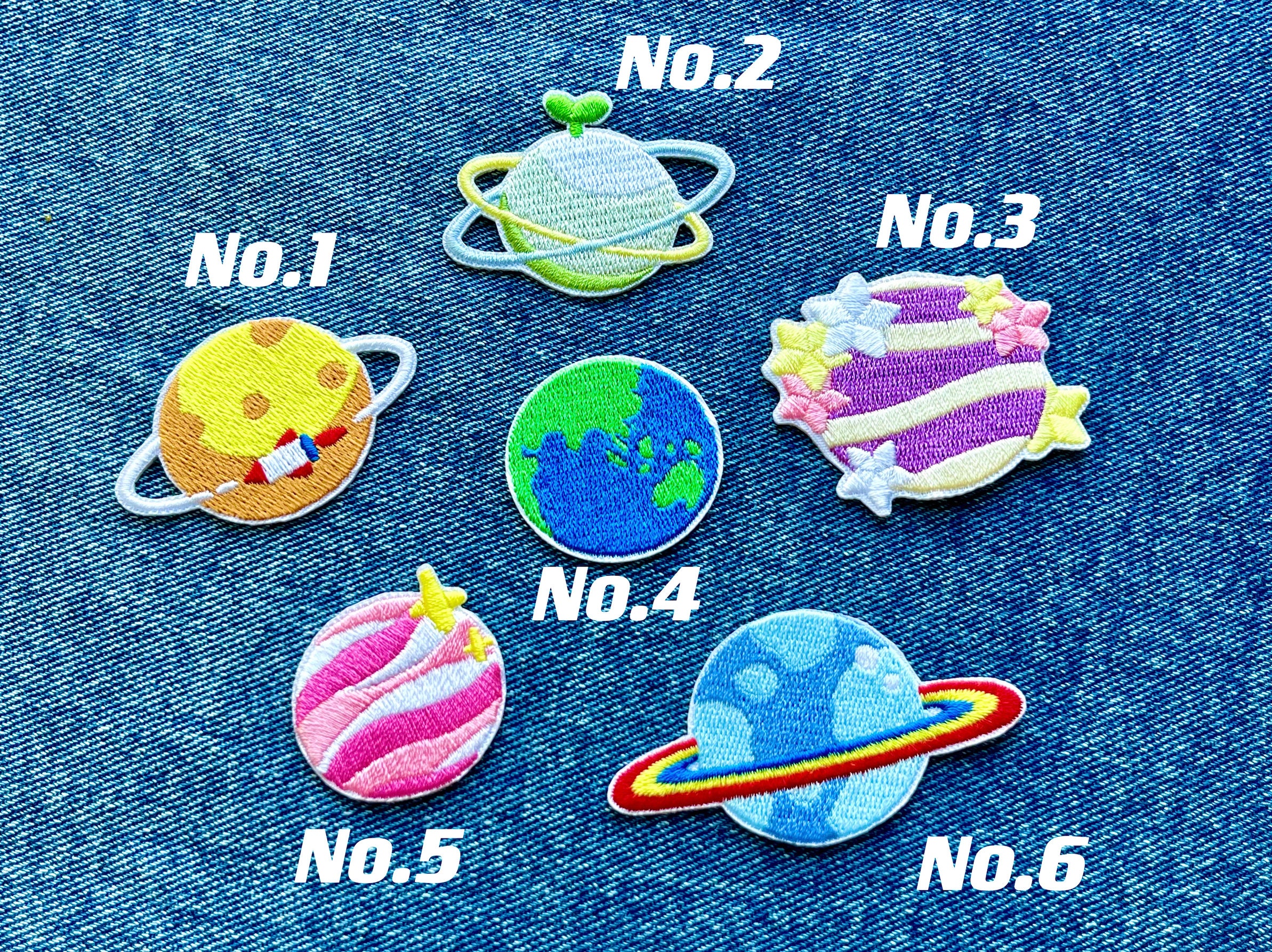 Planet Patches set of 6 Pieces, Planet Iron on Patches, Earth Iron on ...