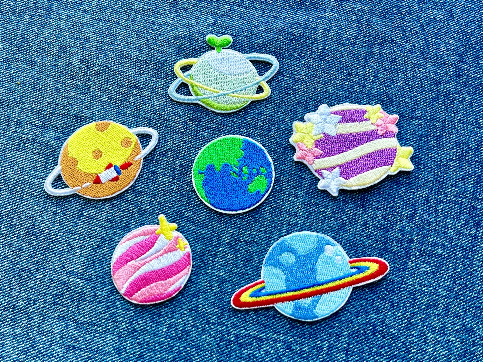 Planet Patches set of 6 Pieces, Planet Iron on Patches, Earth Iron on ...