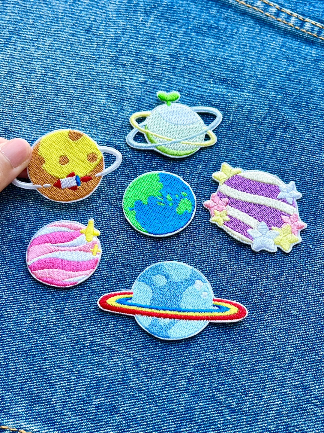 Planet Patches set of 6 Pieces, Planet Iron on Patches, Earth Iron on ...
