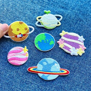 Planet Patches set of 6 Pieces, Planet Iron on Patches, Earth Iron on ...