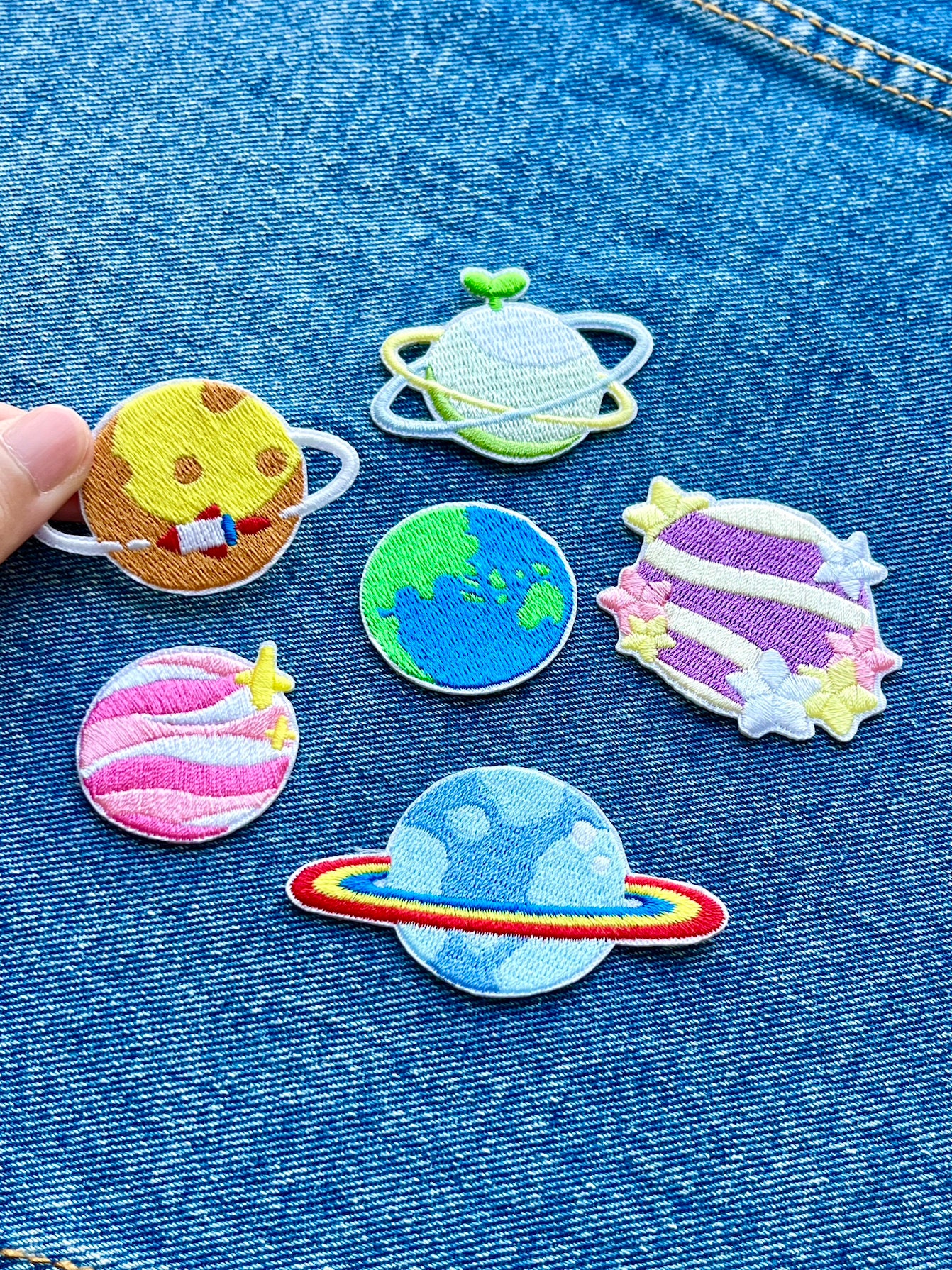 Planet Patches set of 6 Pieces, Planet Iron on Patches, Earth Iron on ...