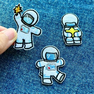Astronaut With Star Patches set of 3 Pieces, Astronaut Iron on Patch, Spaceman Patch, Space Iron ...