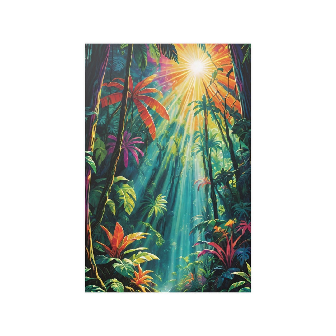 Trippy / Groovy Posters Tropical, Oasis, Trees, Trippy - Etsy