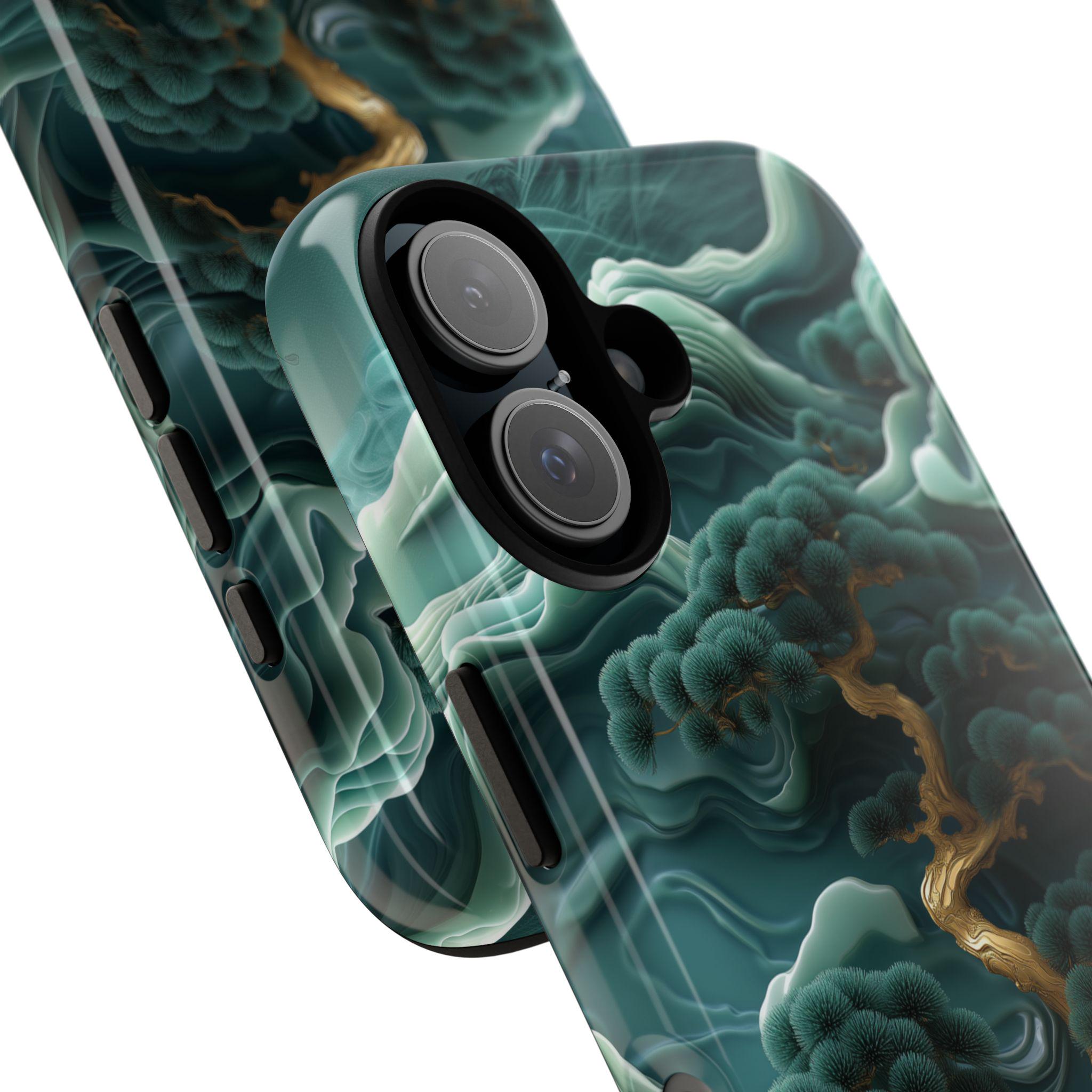 3D Japanese Pine Tree With Dark Green Textured Needles Carving Phone ...