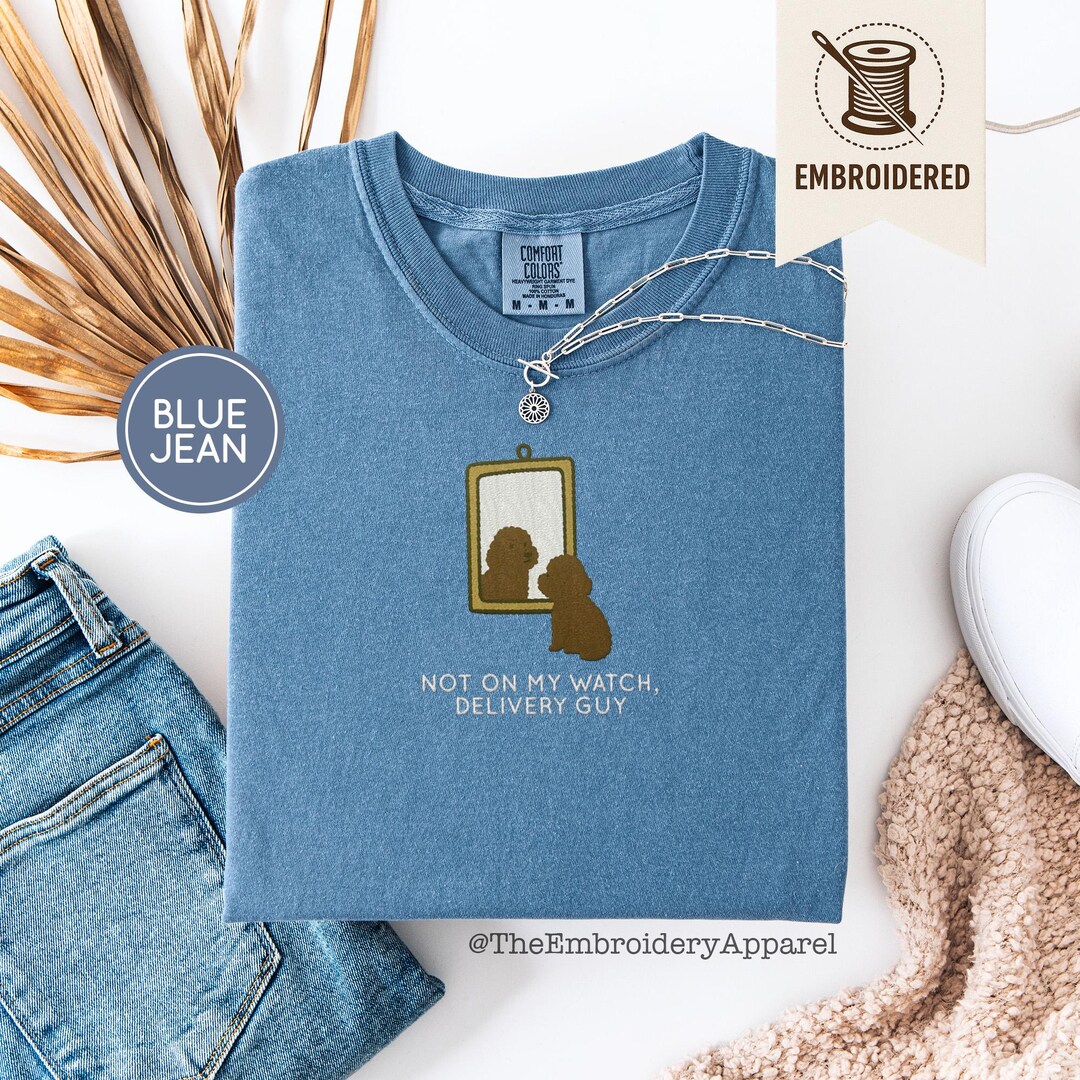 Embroidered Goldendoodle Delivery Shirt, Funny Dog Guard Tee, Comfort ...