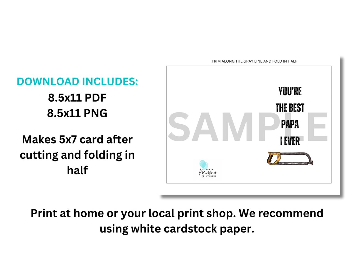 Printable Papa Father’s Day Card, Best Papa Card, Best Papa I Ever Saw ...