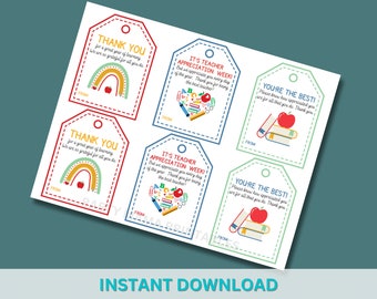 Printable Teacher Appreciation Day Tag Gift Tags for Teacher ...