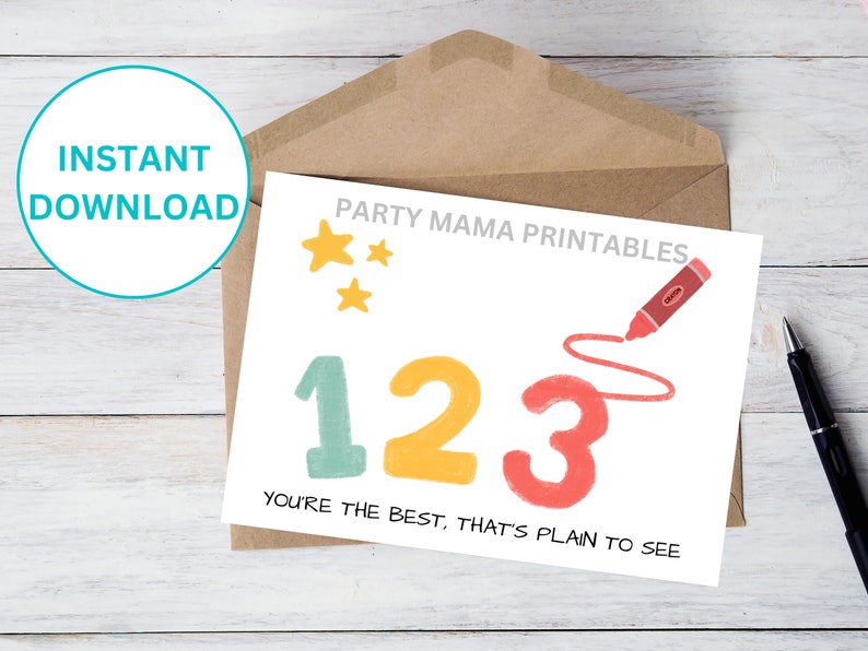 Printable Teacher Appreciation Card, Youre the Best, Printable Card ...